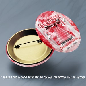 In Loving Memory Pin Button PNG, Red Cloudy Stairway to Heaven Button ...