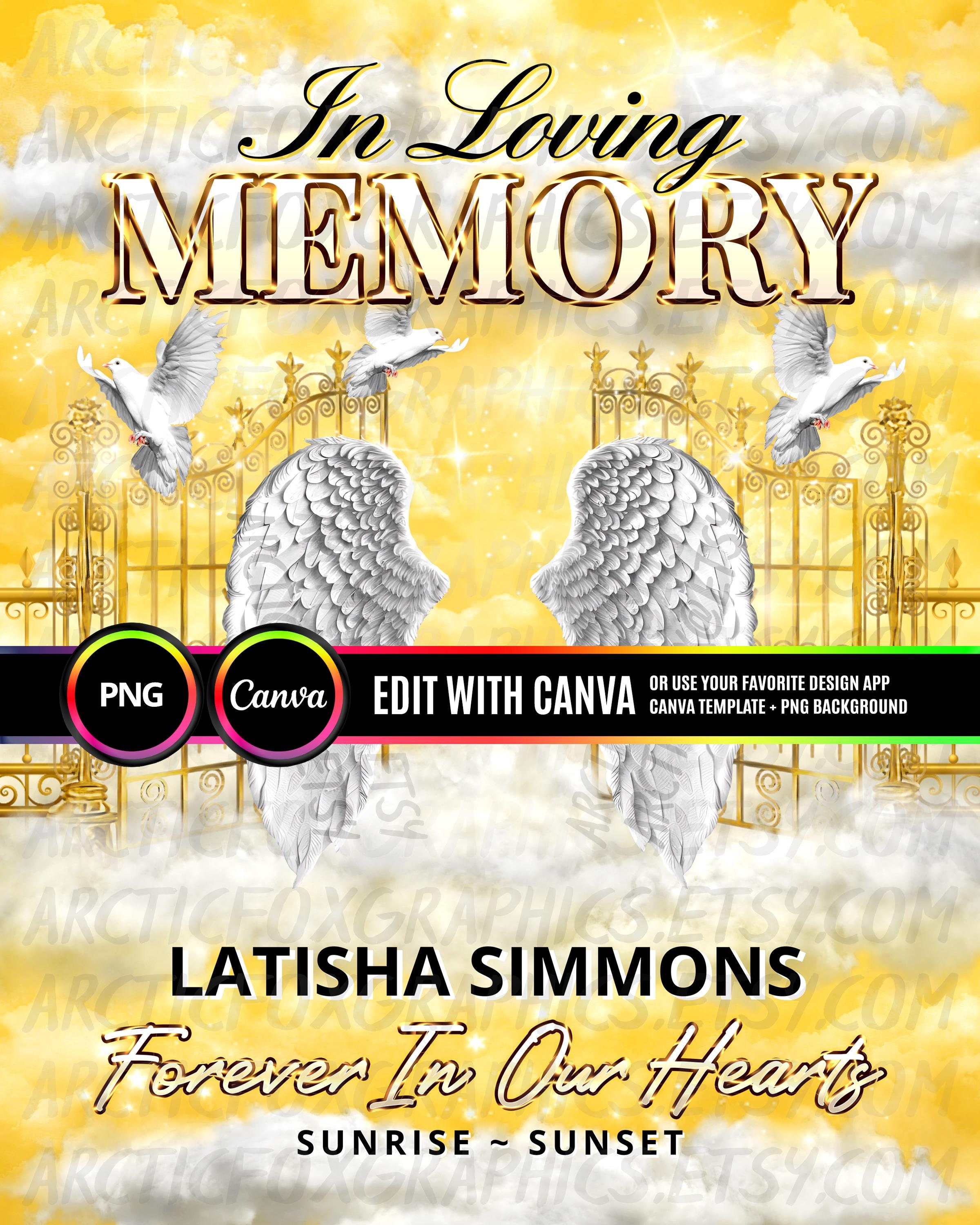 In Loving Memory PNG, Yellow Cloudy Sky Heaven's Gate Memorial ...