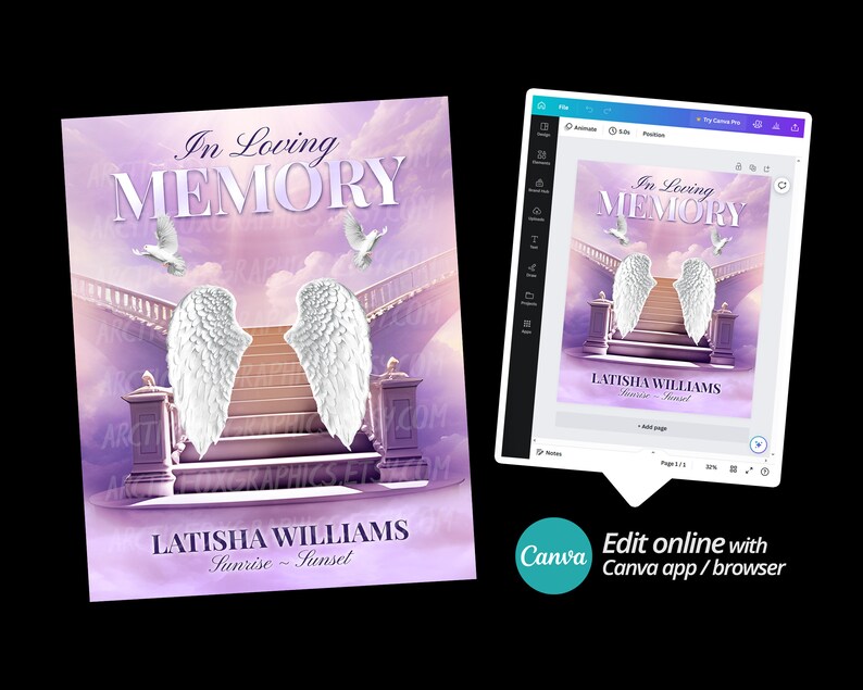 In Loving Memory PNG Purple Sky Heaven Staircase Memorial - Etsy