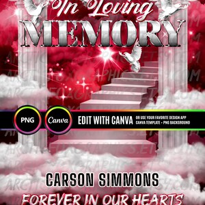 In Loving Memory PNG, Silver Royal Red Sky Heaven's Stairway Memorial ...