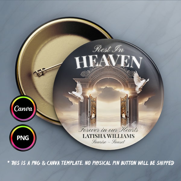 Rest in Heaven Button Svg - Etsy
