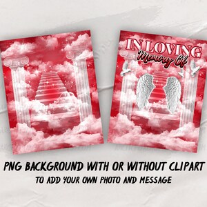 In Loving Memory PNG, Red Sky Heaven Stairway Memorial Background for ...
