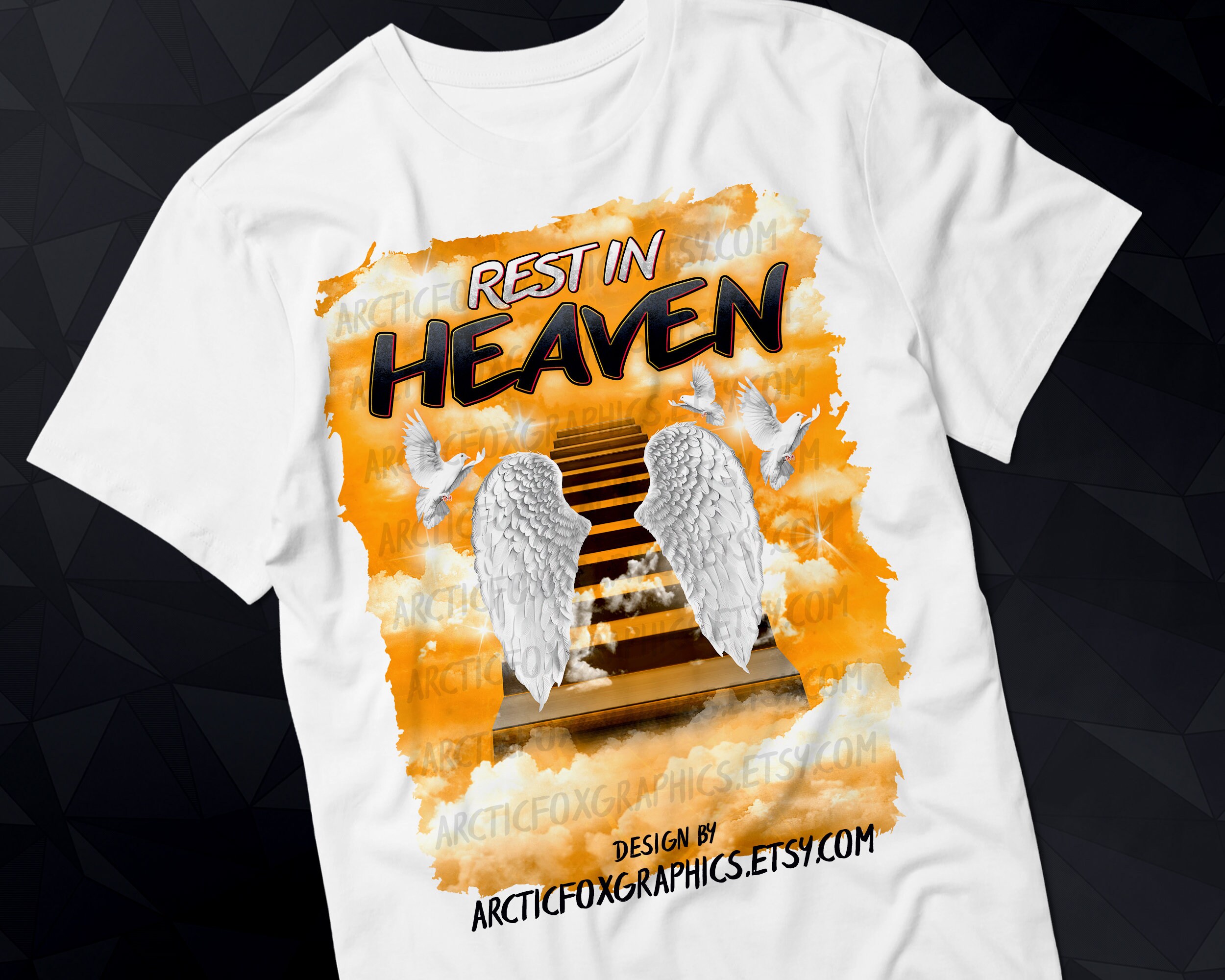 Rest in Heaven PNG Orange Sky Heaven Stairway Memorial - Etsy