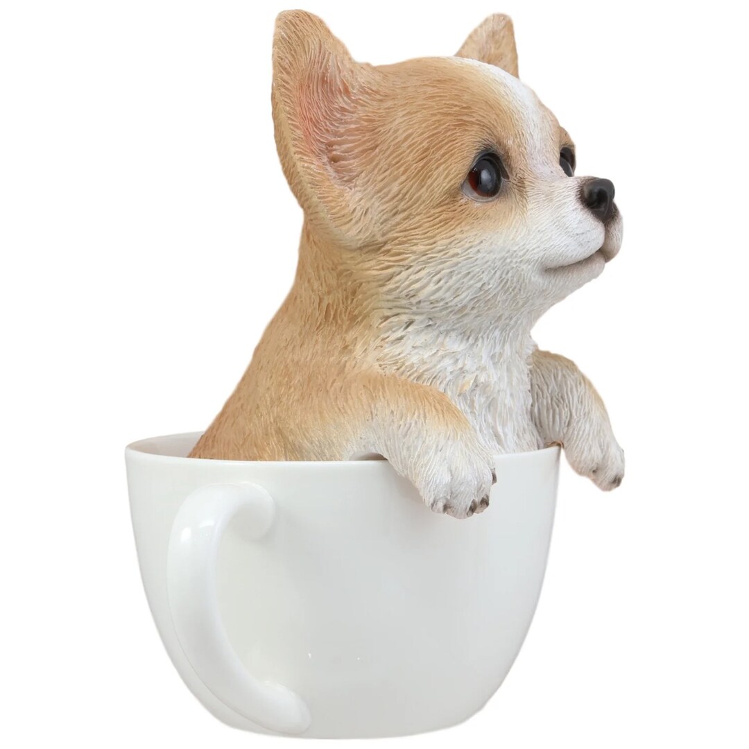Chihuahua Dog Statue in Cup Cute Puppy Adorable Yellow - Etsy