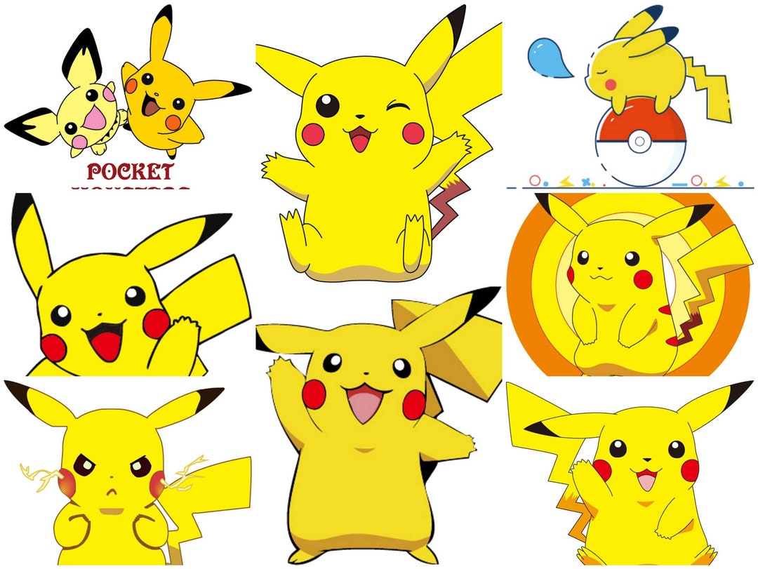 Pikachu JPG Pikachu Clip Art Pikachu Layering Pikachu - Etsy