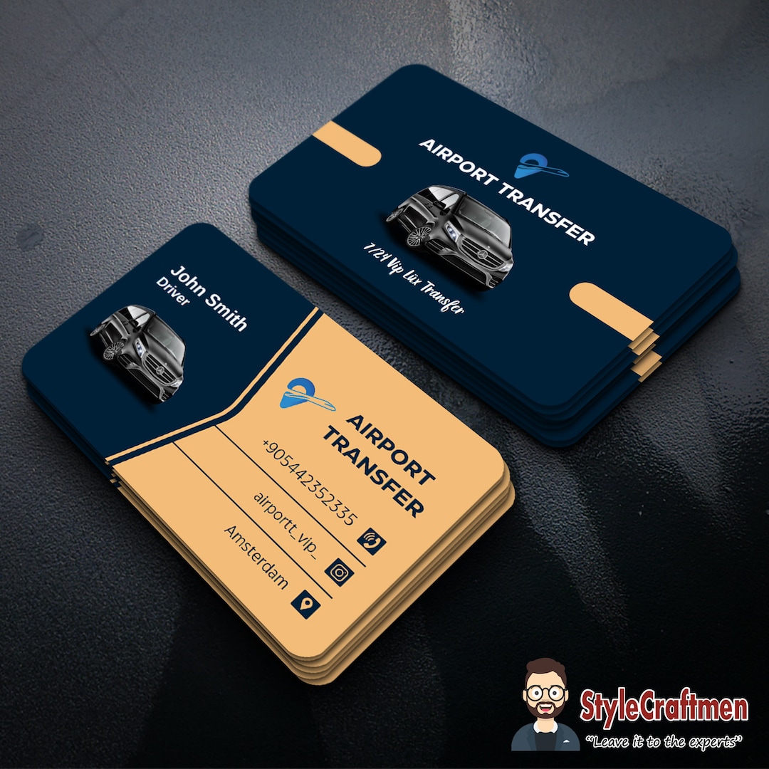 Airport Transportation Business Cards Personalization - Etsy