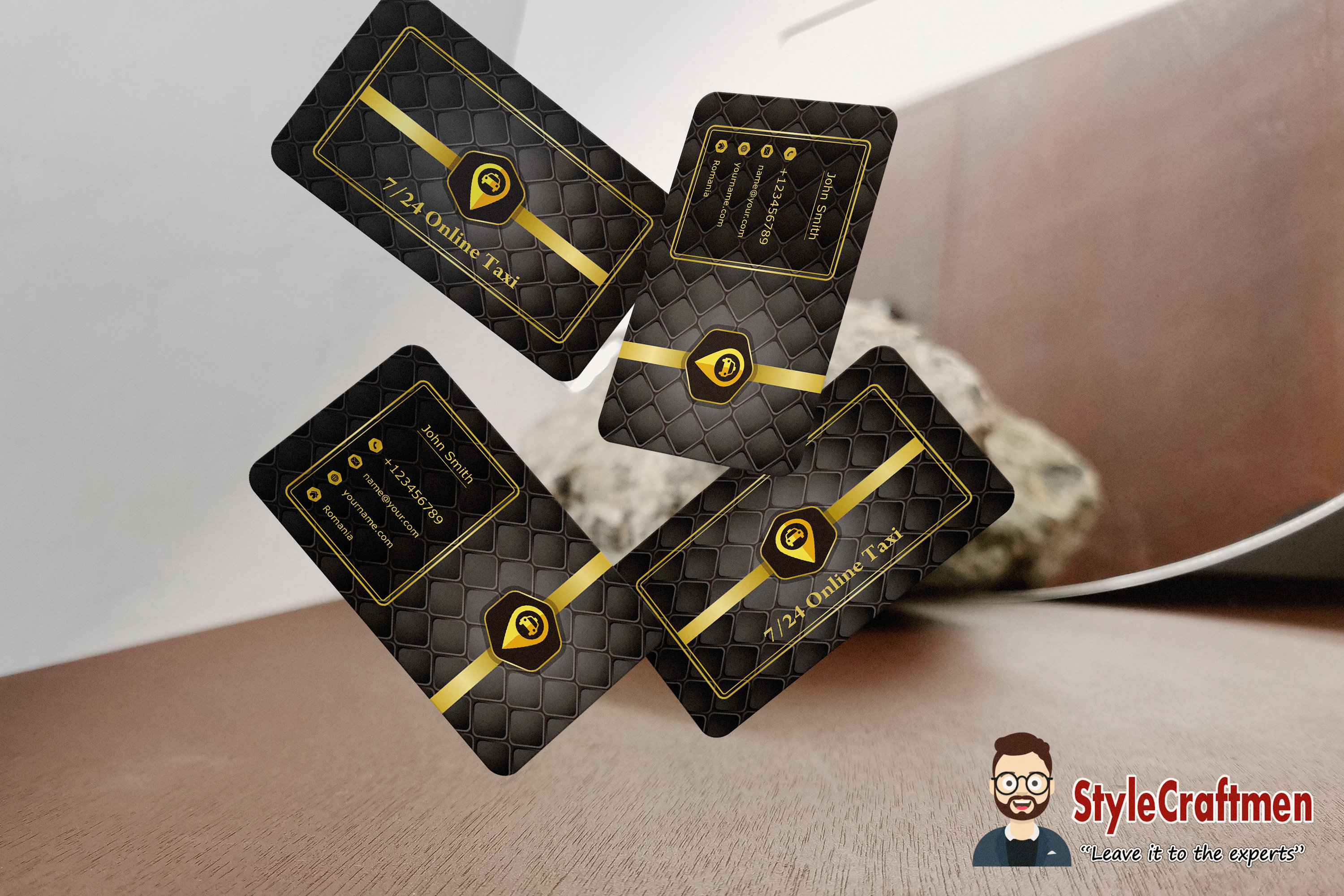 Uber Taxi Gold Black Business Card Personalized - Etsy