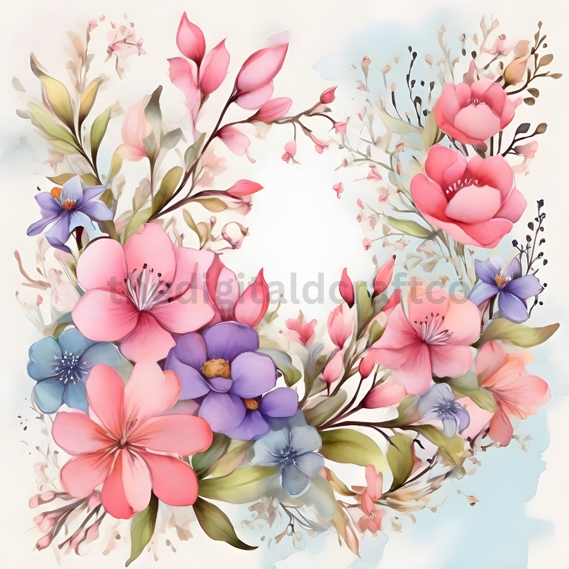Blooming Flowers Clipart 10 High Quality Jpgs Digital Download Mixed ...