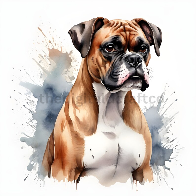 Boxer Dog Clipart 10 High Quality Jpgs Digital Download Mixed Media ...