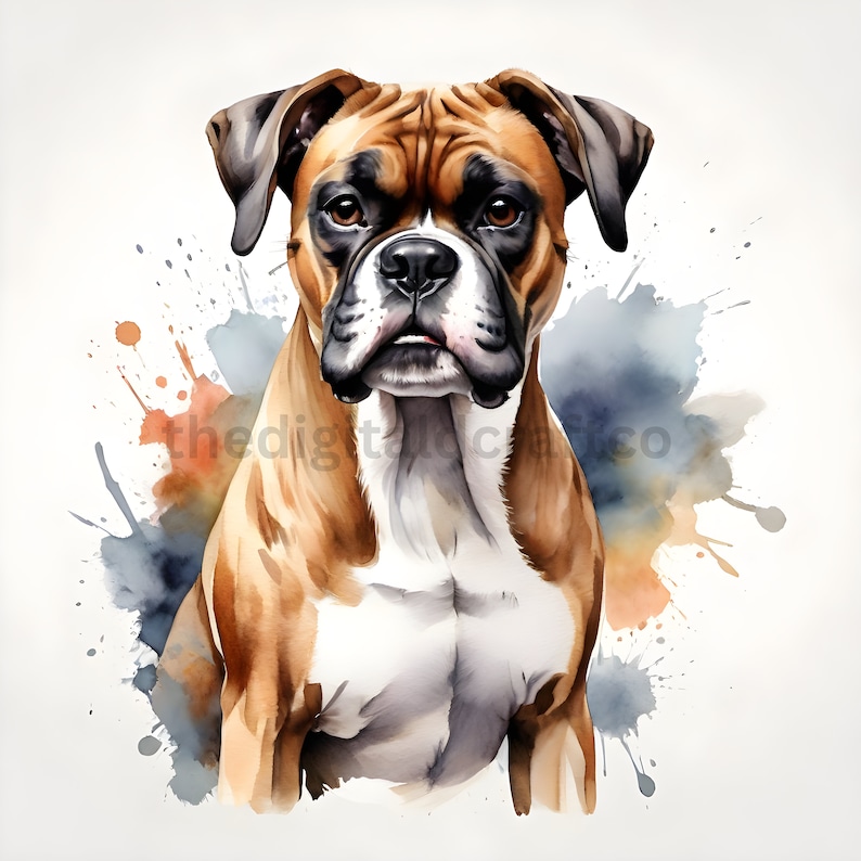 Boxer Dog Clipart 10 High Quality Jpgs Digital Download Mixed Media ...