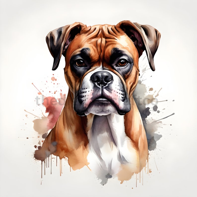 Boxer Dog Clipart 10 High Quality Jpgs Digital Download Mixed Media ...