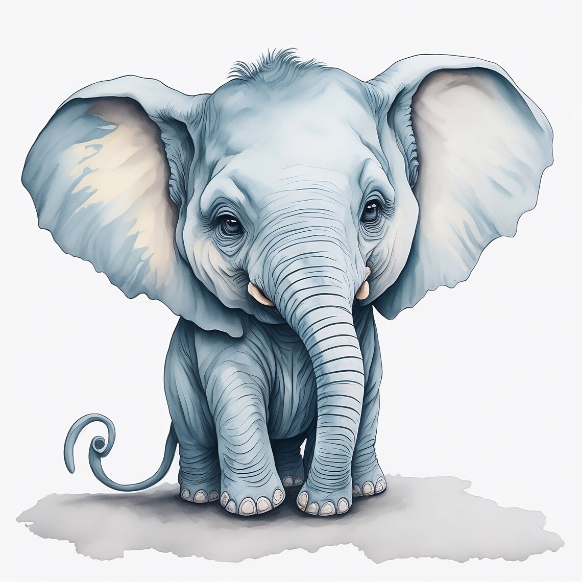 Cute Baby Elephant Clipart 10 High Quality Pngs Digital Download Mixed ...