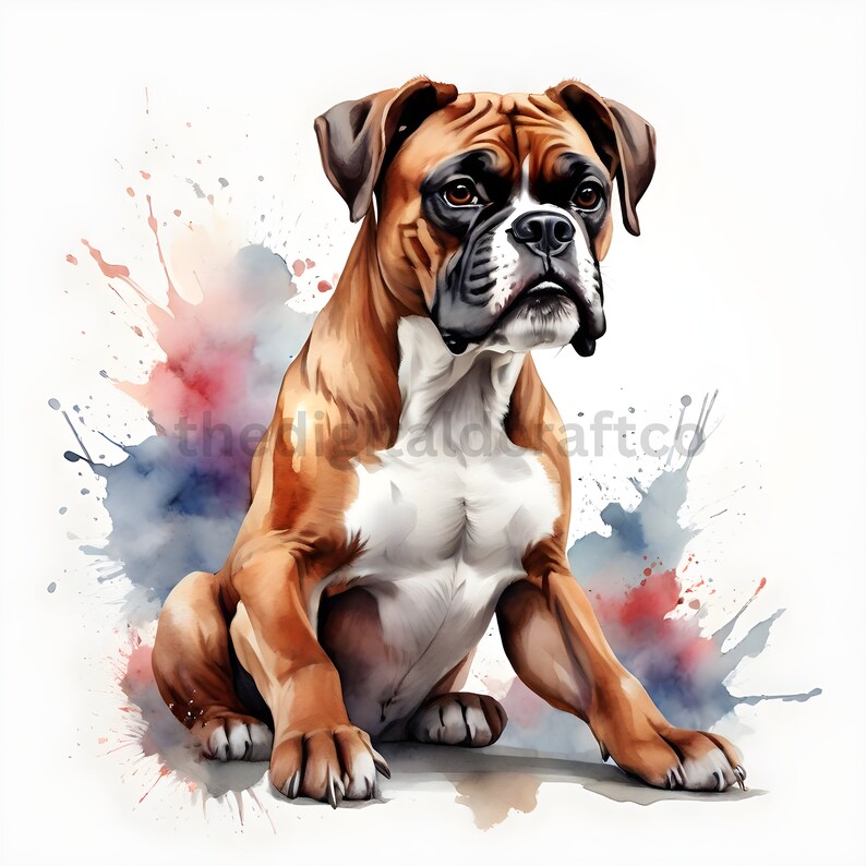 Boxer Dog Clipart 10 High Quality Jpgs Digital Download Mixed Media ...