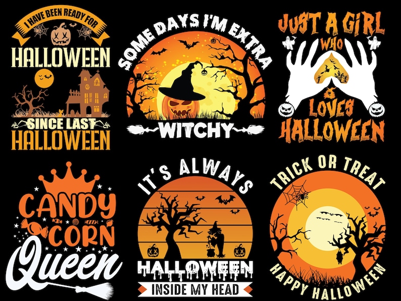Halloween Shirt Design Bundle: 50 Spooky PNG Files (digital Download - Etsy
