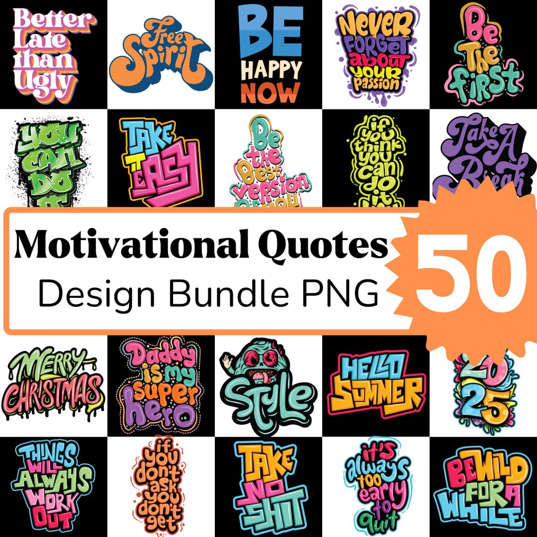 50 Motivational Graffiti Typography Vector T-shirt Designs ...