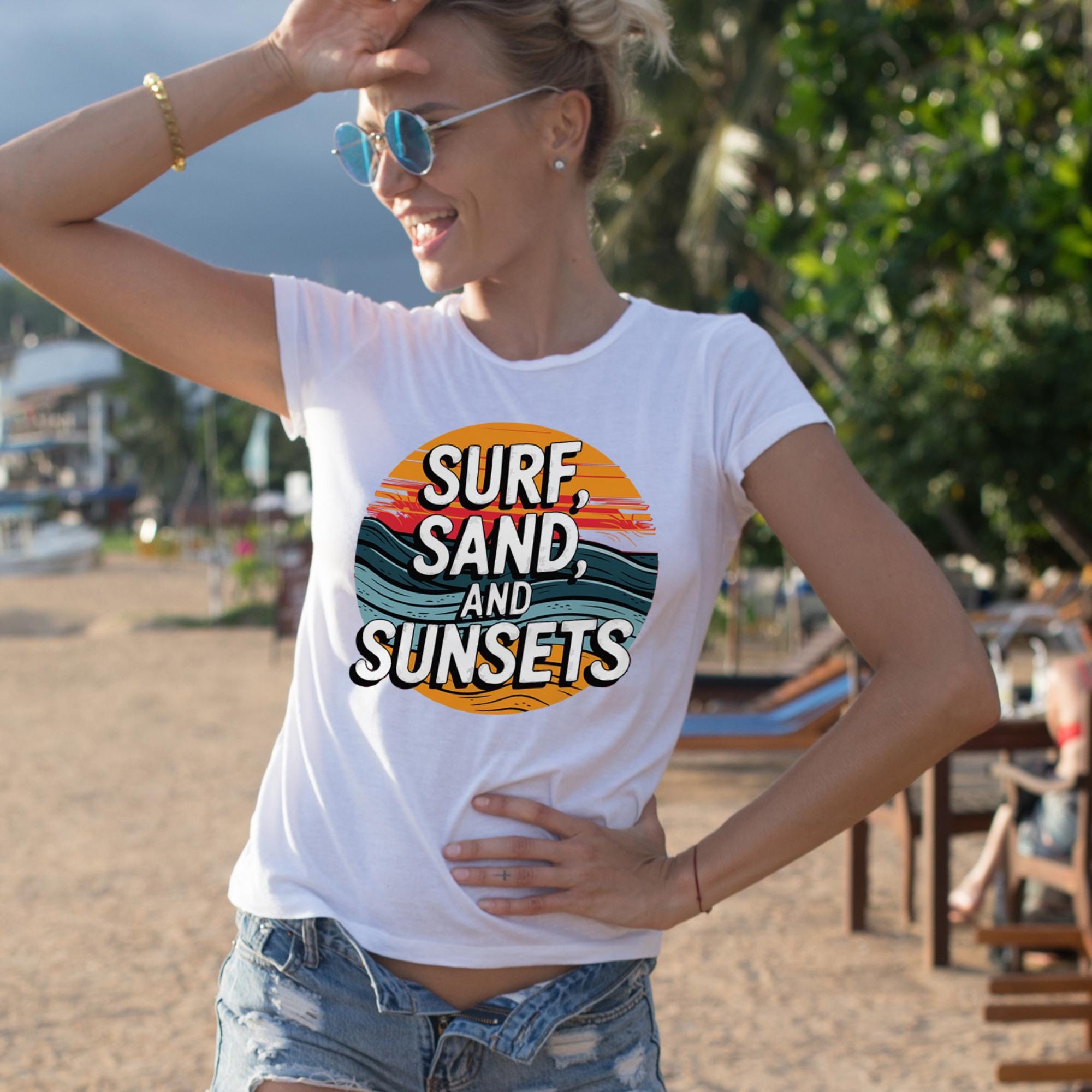 Surfing T-shirt Designs: Retro Surf Graphic Bundle (PNG) - Etsy