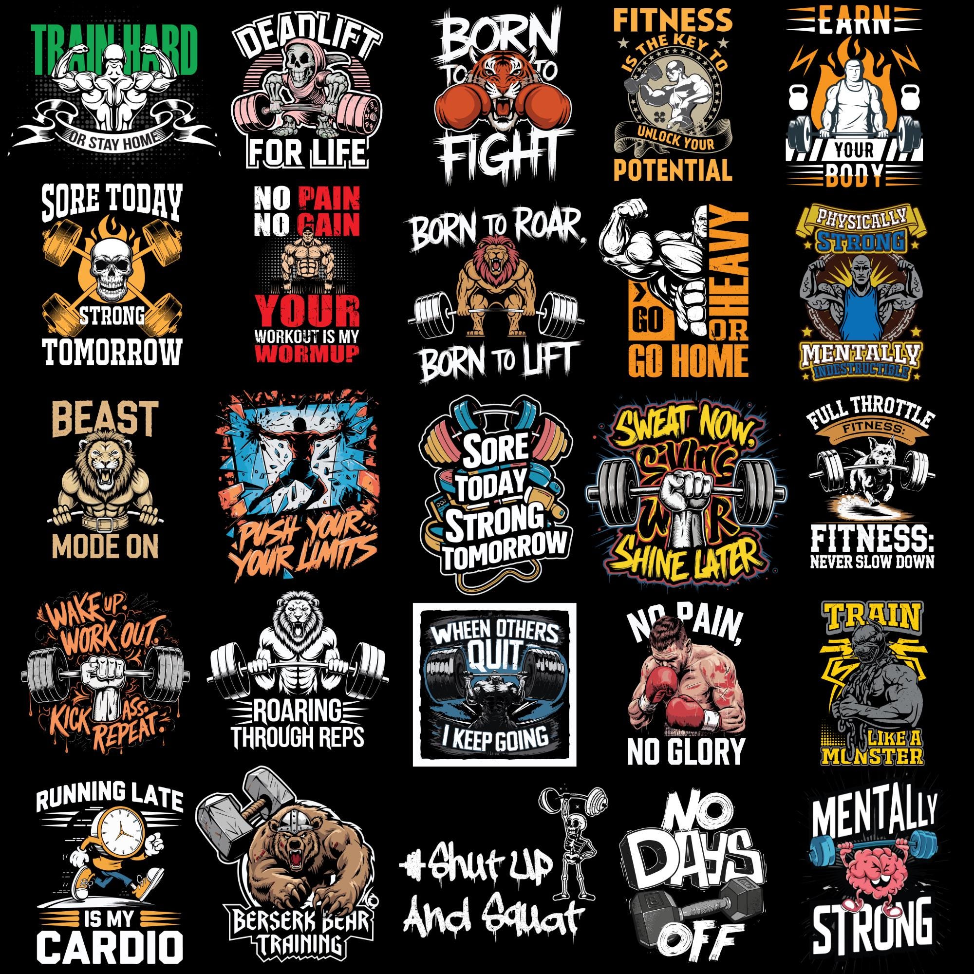 Gym Design Mega Bundle: 200+ Workout Fitness PNG SVG - Etsy