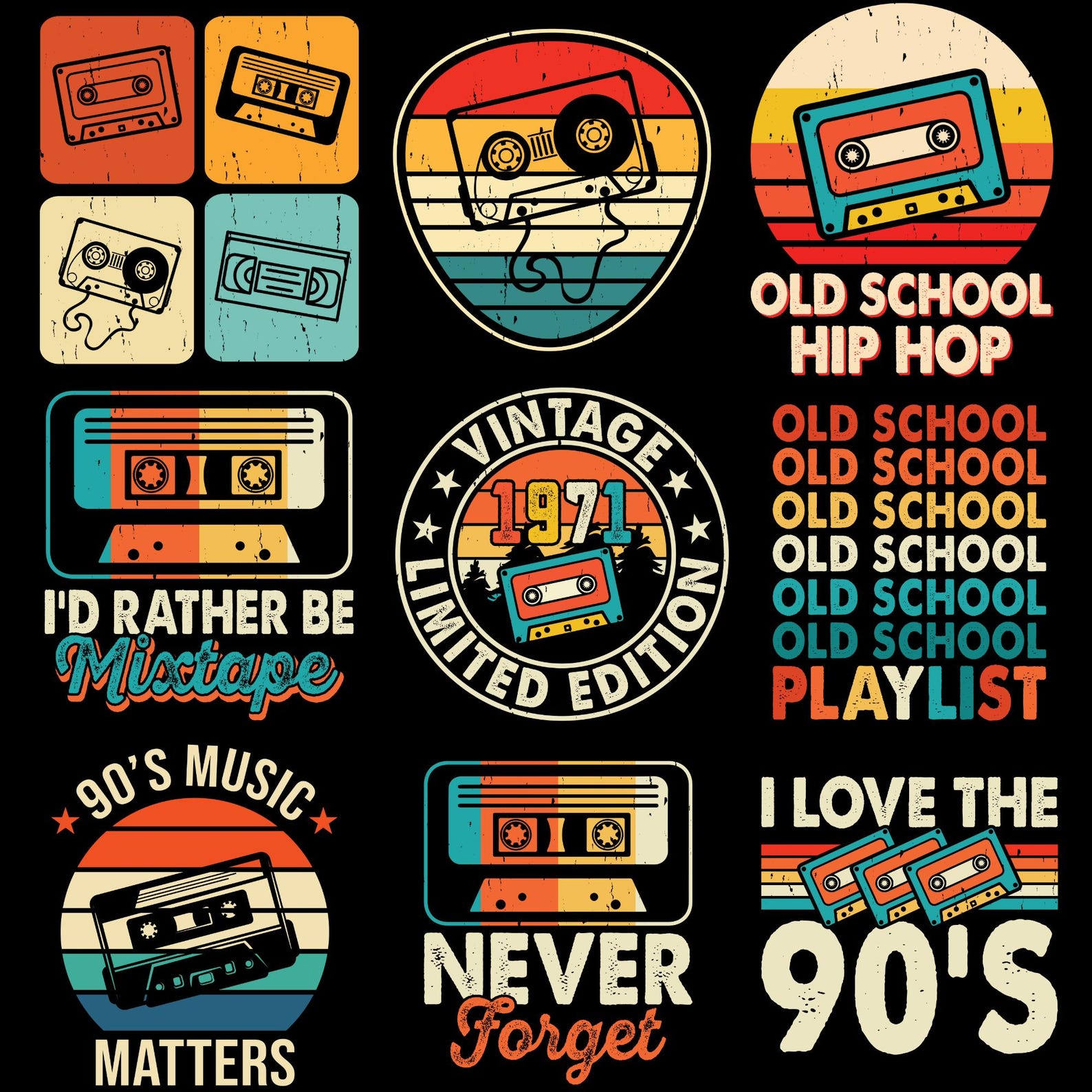 Retro Music Design Bundle: 50 PNG & SVG Files (digital Download - Etsy