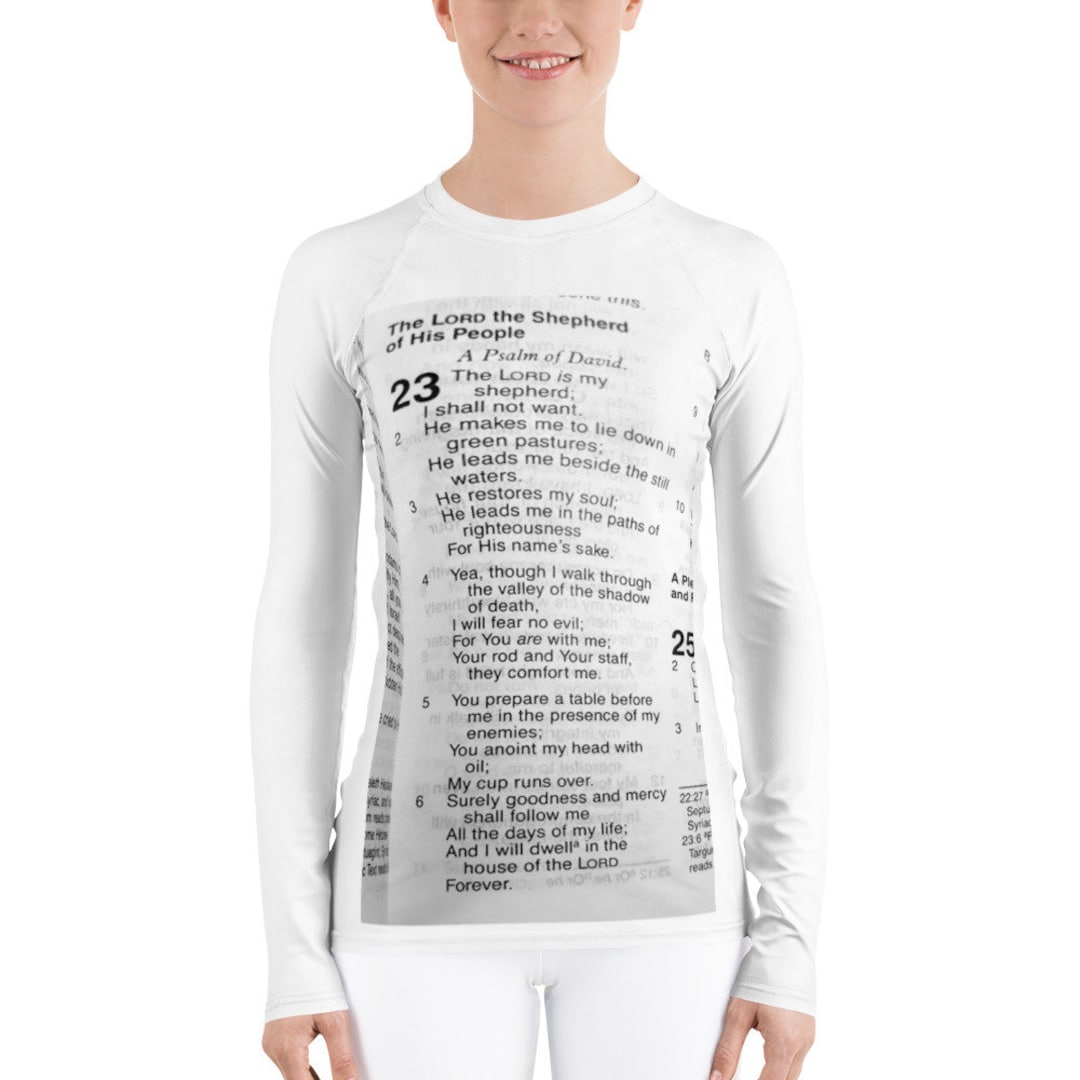 Open Bible Psalm 23 Women's Rash Guard - Etsy
