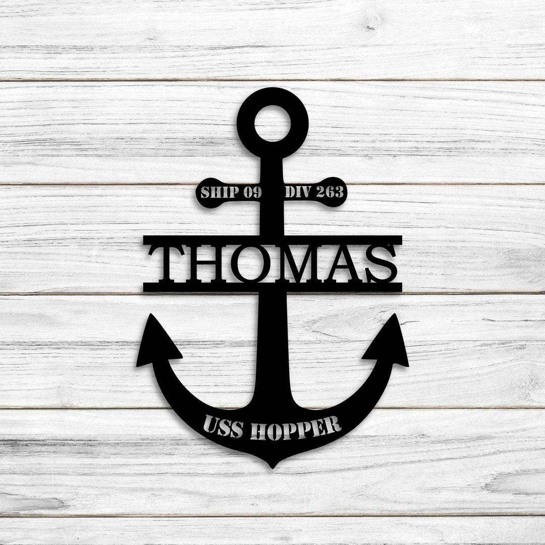 Navy Boot Camp PIR - Graduation Anchor Metal Sign - Anchor Sign - Navy ...