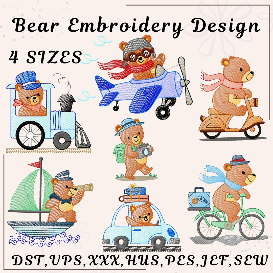 Bear Embroidery Design Teddy Bear Embroidery Bear Face Embroidery ...