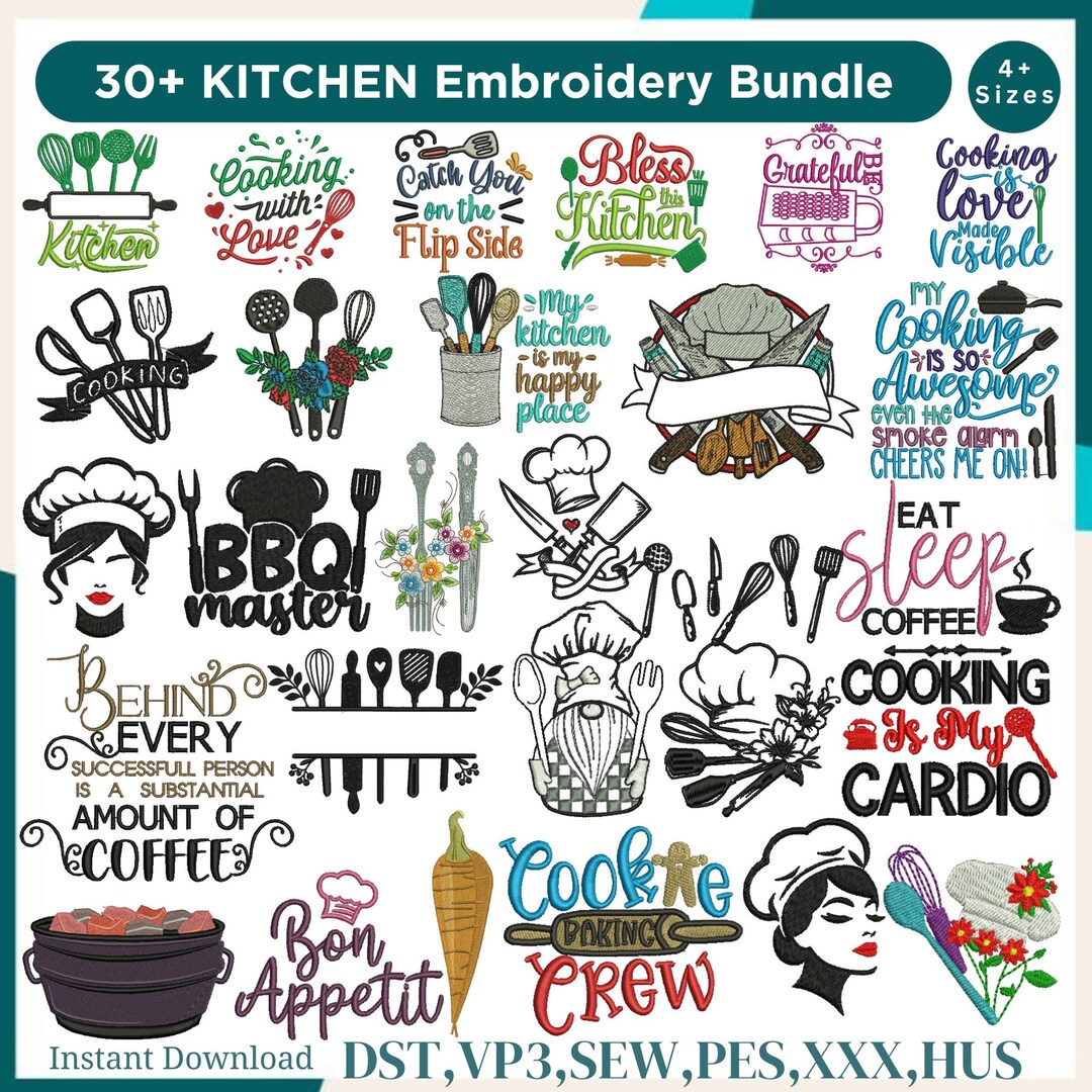 Funny Kitchen Sayings Machine Embroidery Designs for Mom Baking Funny ...