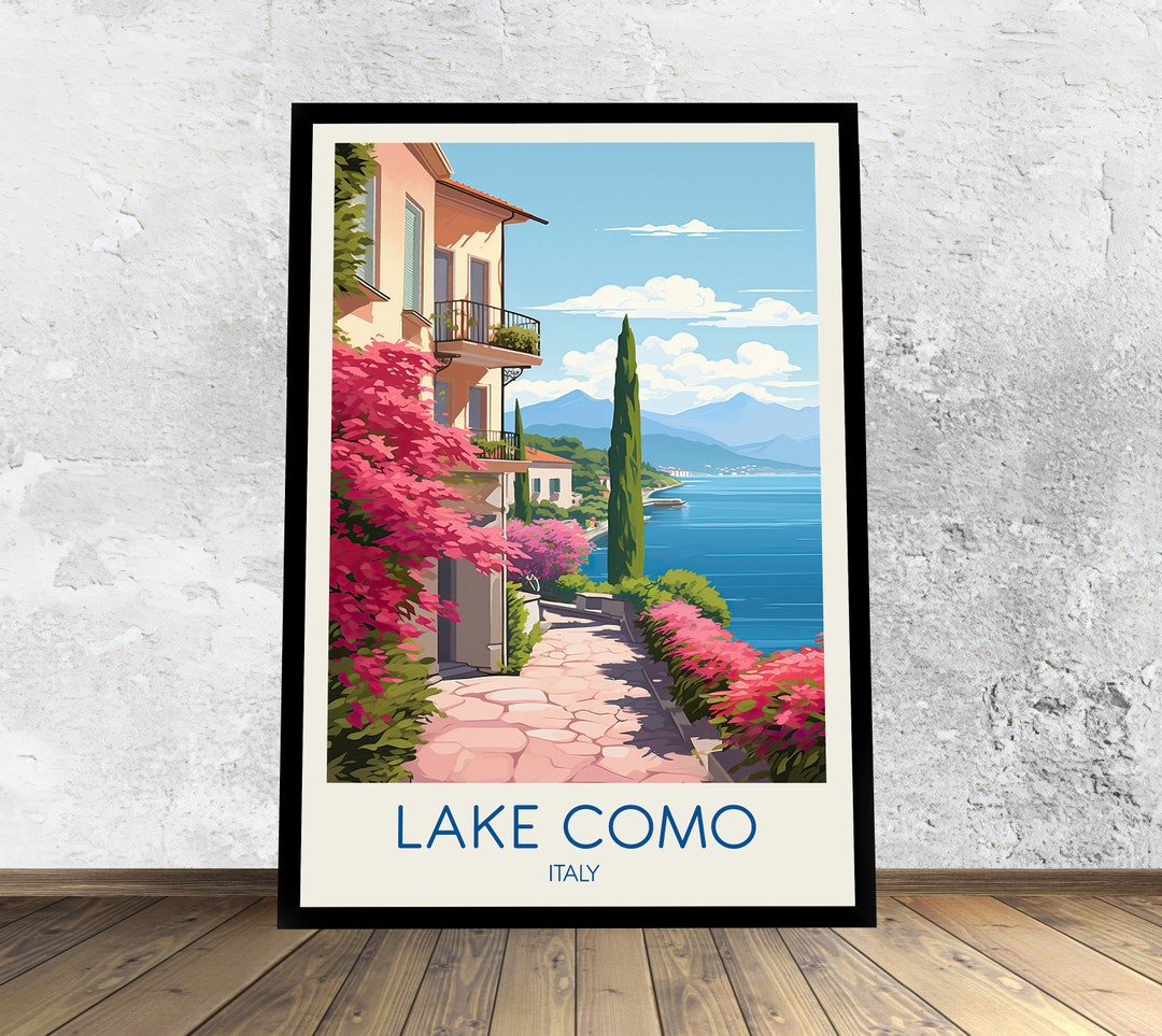 Lake Como Travel Poster Lake Como Print Italy Poster - Etsy