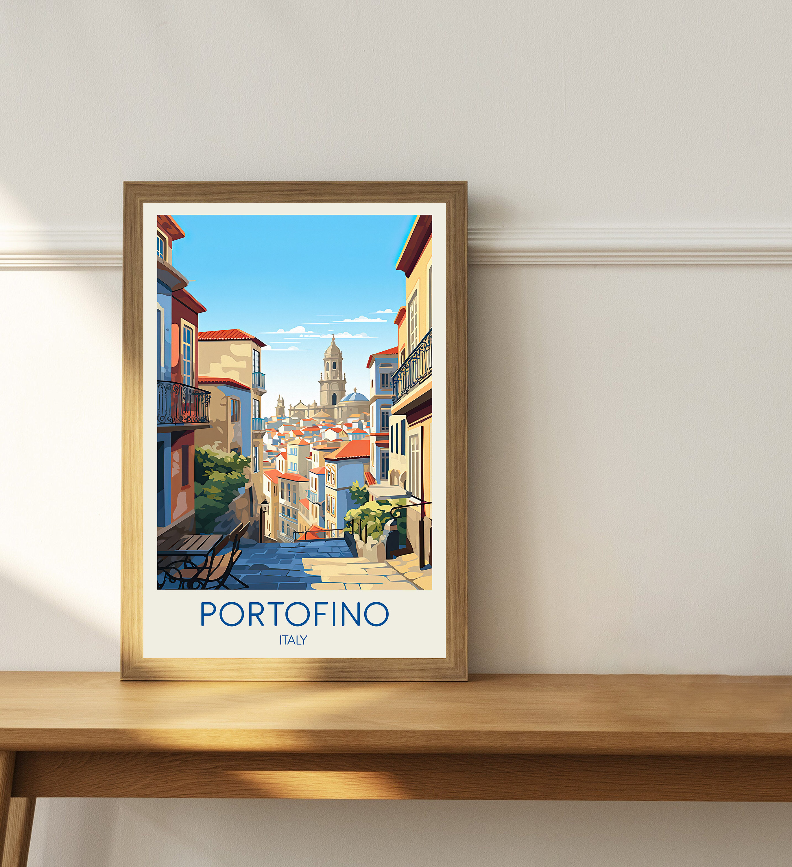 Portofino Travel Poster Portofino Print Italy Poster Wall - Etsy