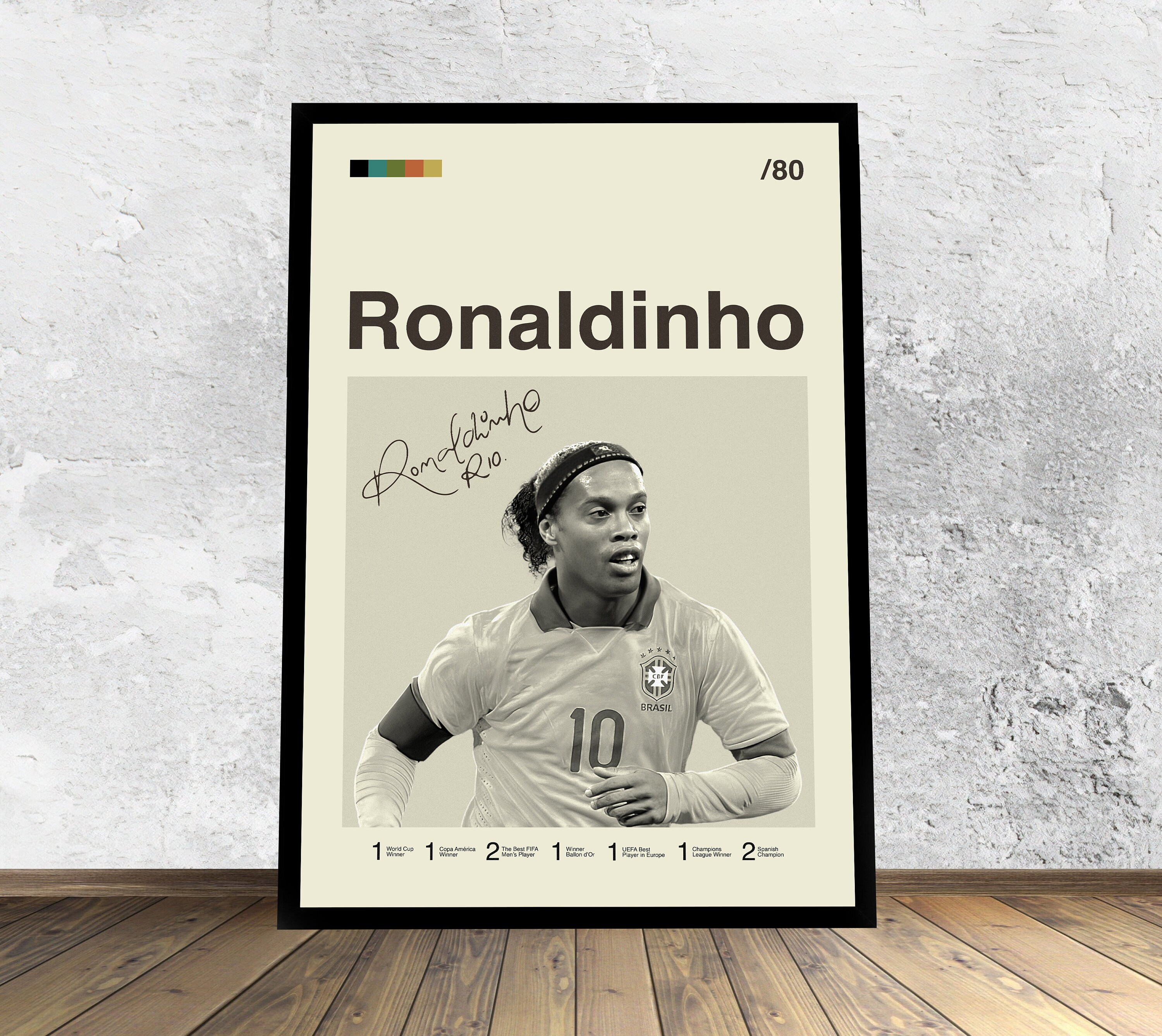 Ronaldinho Poster Brazil Football Poster Soccer Gifts - Etsy