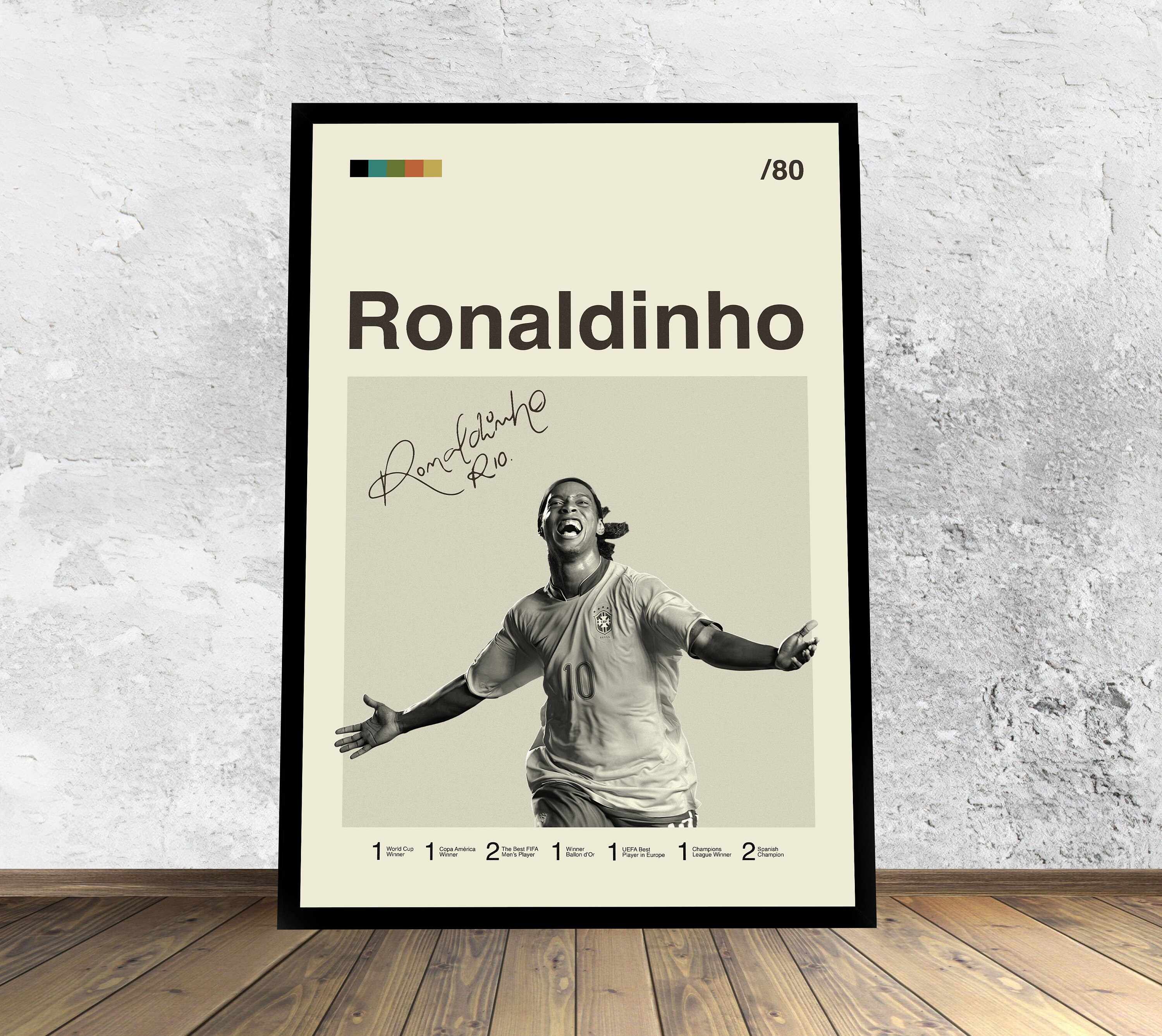 Ronaldinho Poster Brazil Football Poster Soccer Gifts - Etsy