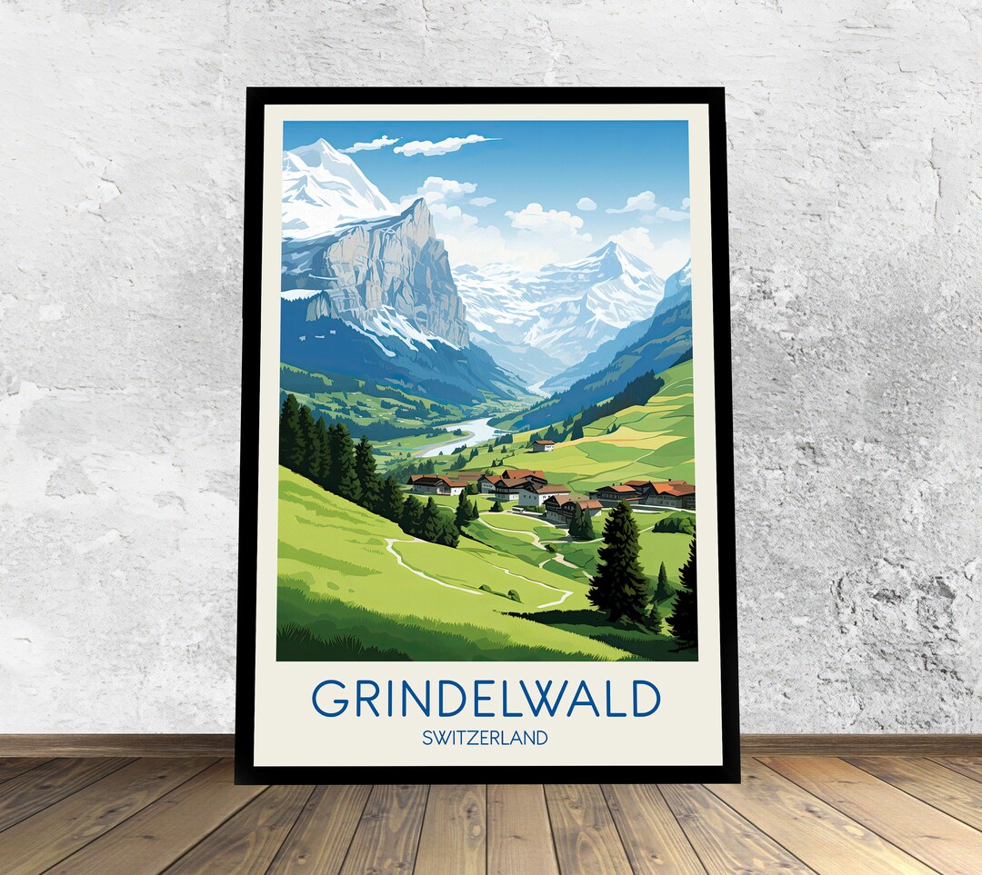 Grindelwald Travel Poster Grindelwald Print Switzerland - Etsy
