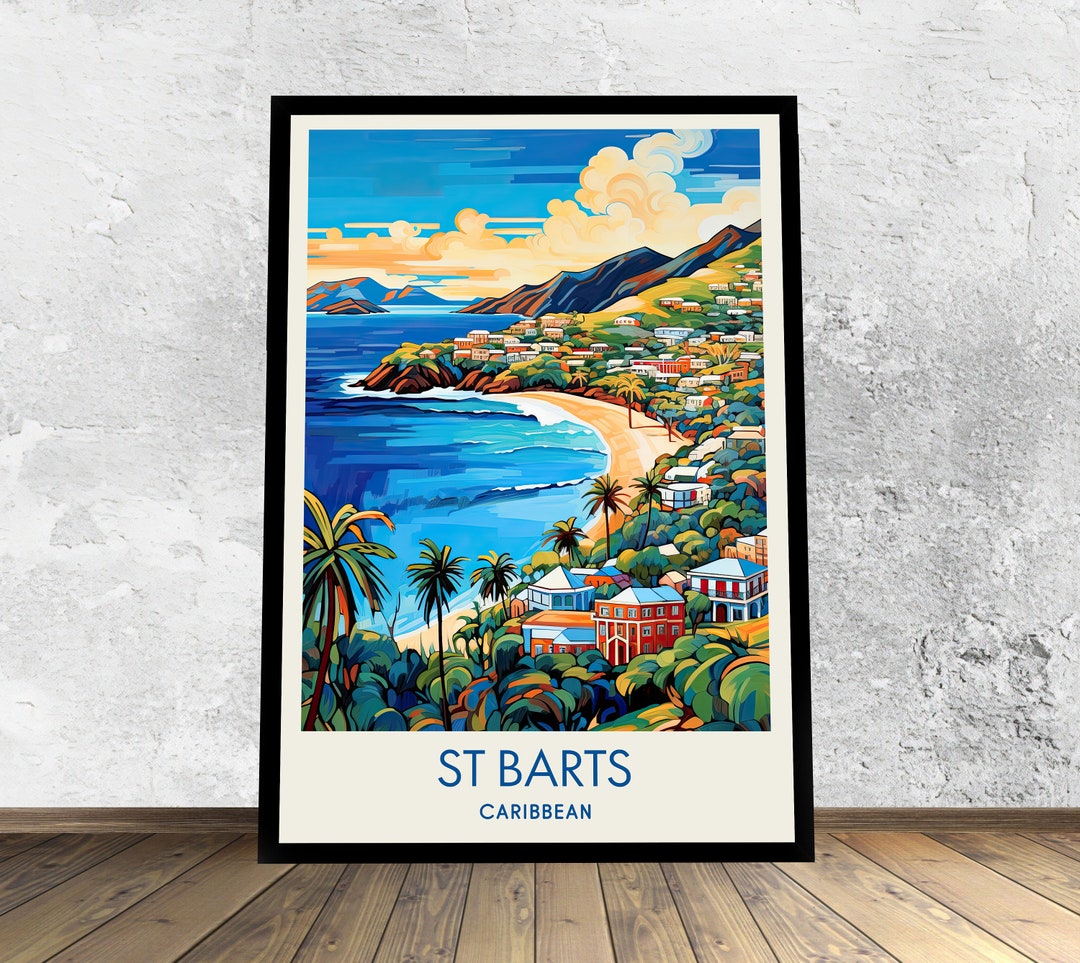 St Barts Poster St Barts Print St Barts Art Caribbean - Etsy
