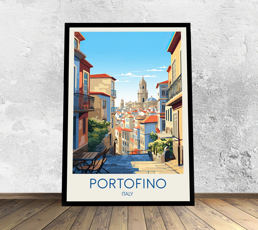 Portofino Travel Poster Portofino Print Italy Poster Wall - Etsy