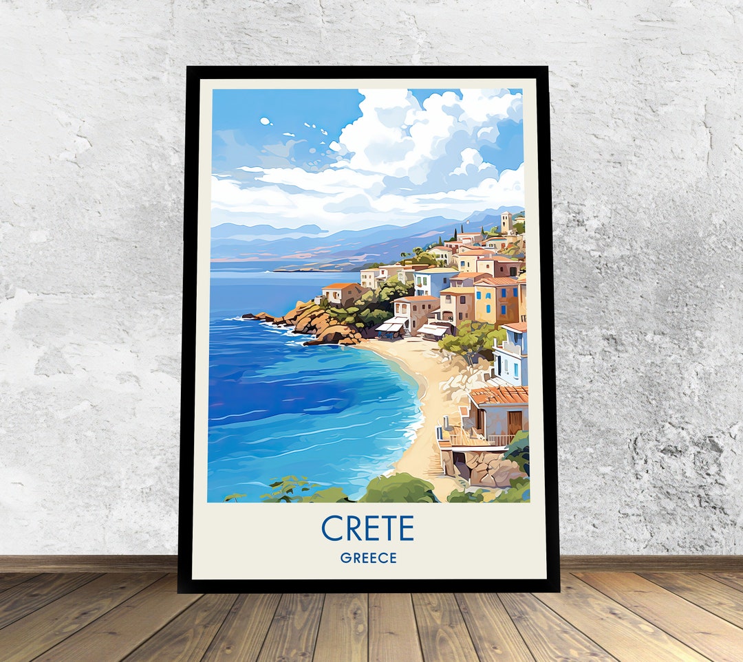 Crete Poster Crete Art Greece Poster Crete Print Cityscape - Etsy
