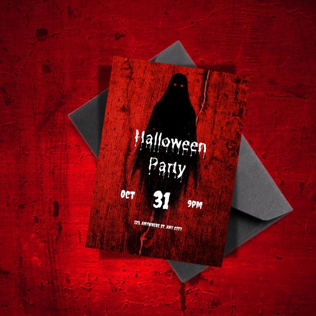 Spooky Halloween Party Invitation Template | Editable Canva Invite - Etsy