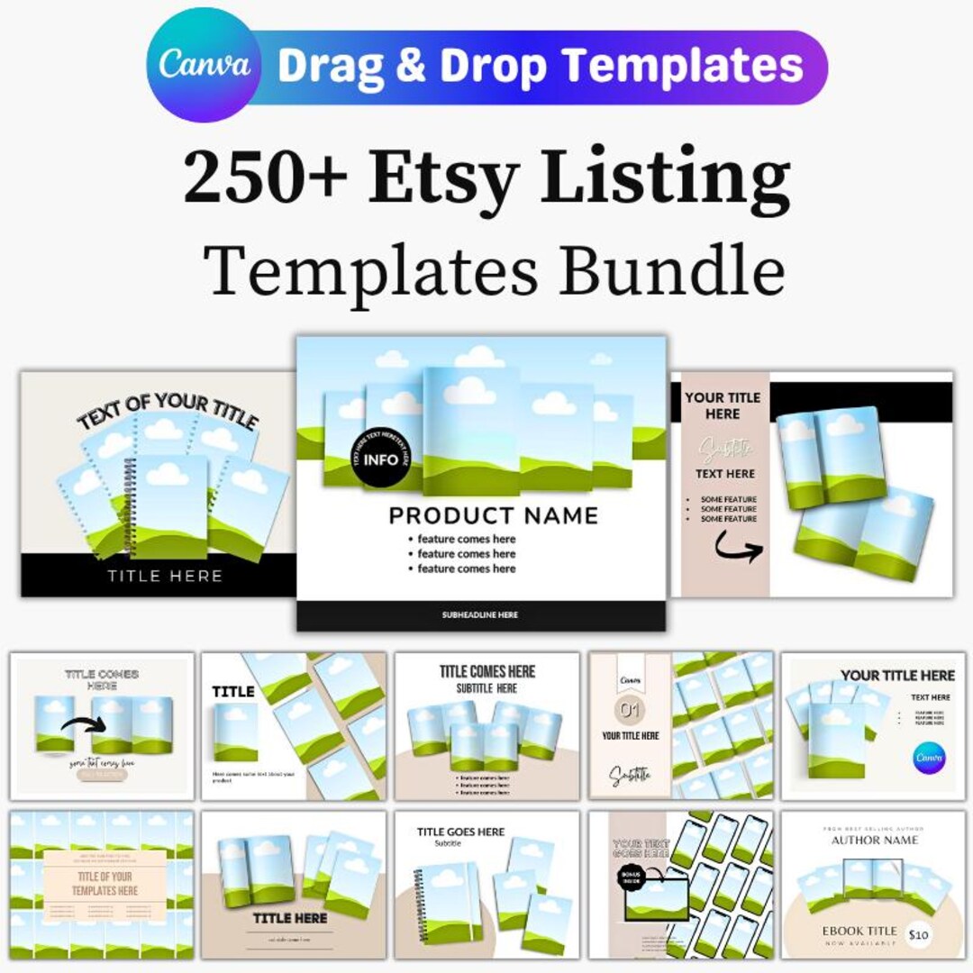 250+ Etsy Listing Templates, Canva Drag and Drop Templates, Etsy Mock ...