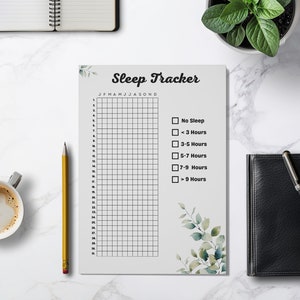 Printable Sleep Tracker, A4 Journal Page, A5 Journal Page, Yearly ...