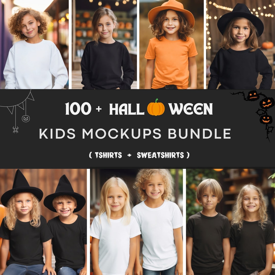 100+ Kids Halloween Mockups Bundle, T-shirt Mockup Bundle, Sweatshirt ...