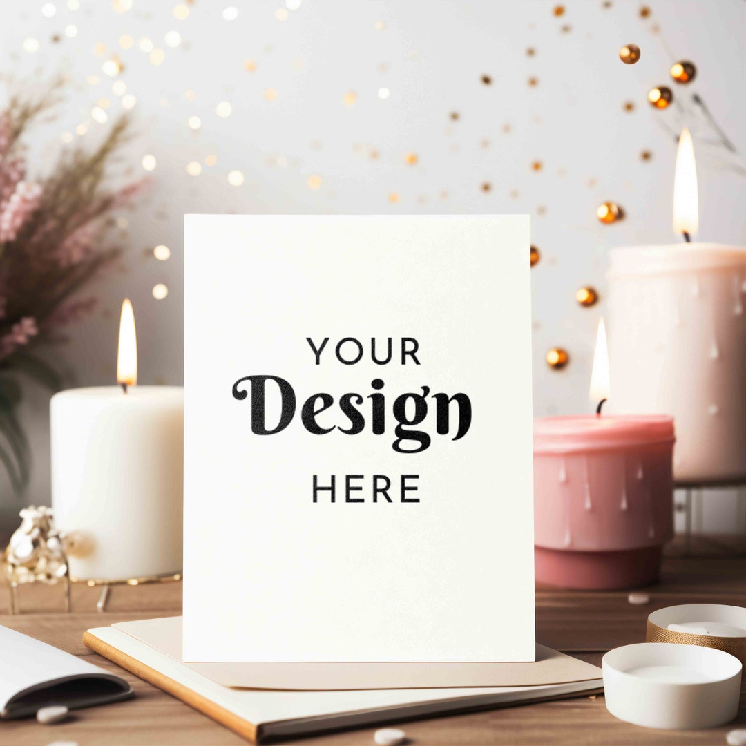 Birthday Card Mockup, 5x7 Card Mockup, Invitation Card Mockup, Birthday ...