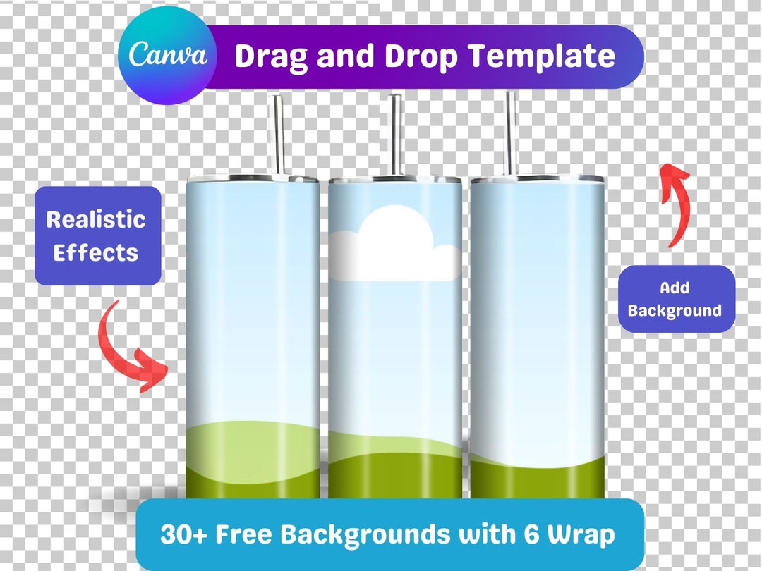 Canva Drag and Drop 20oz Tumbler Mockup, Canva Tumbler Mockup, Tumbler ...