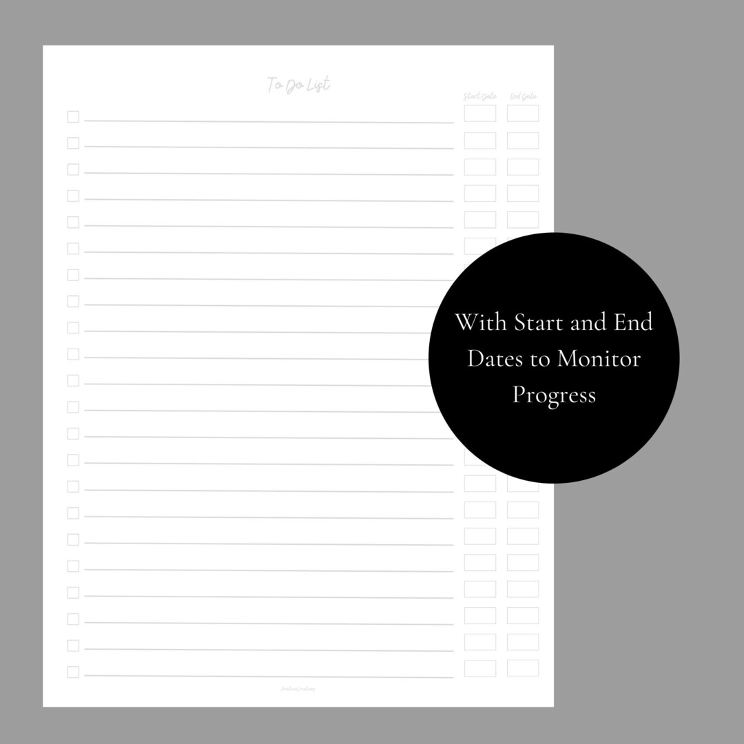 Printable Digital to Do List - Gray - Etsy