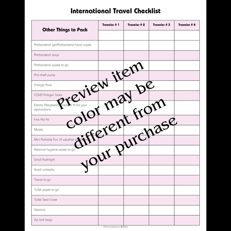 International Travel Checklist Digital and Printable Light Blue - Etsy