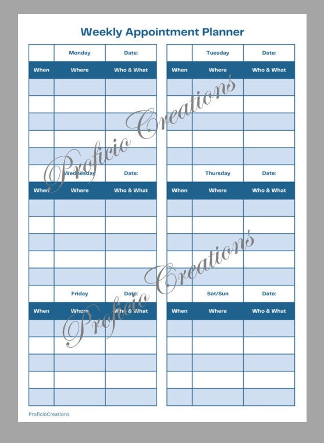 Planner Weekly Digital and Printable Color Bundle - Etsy