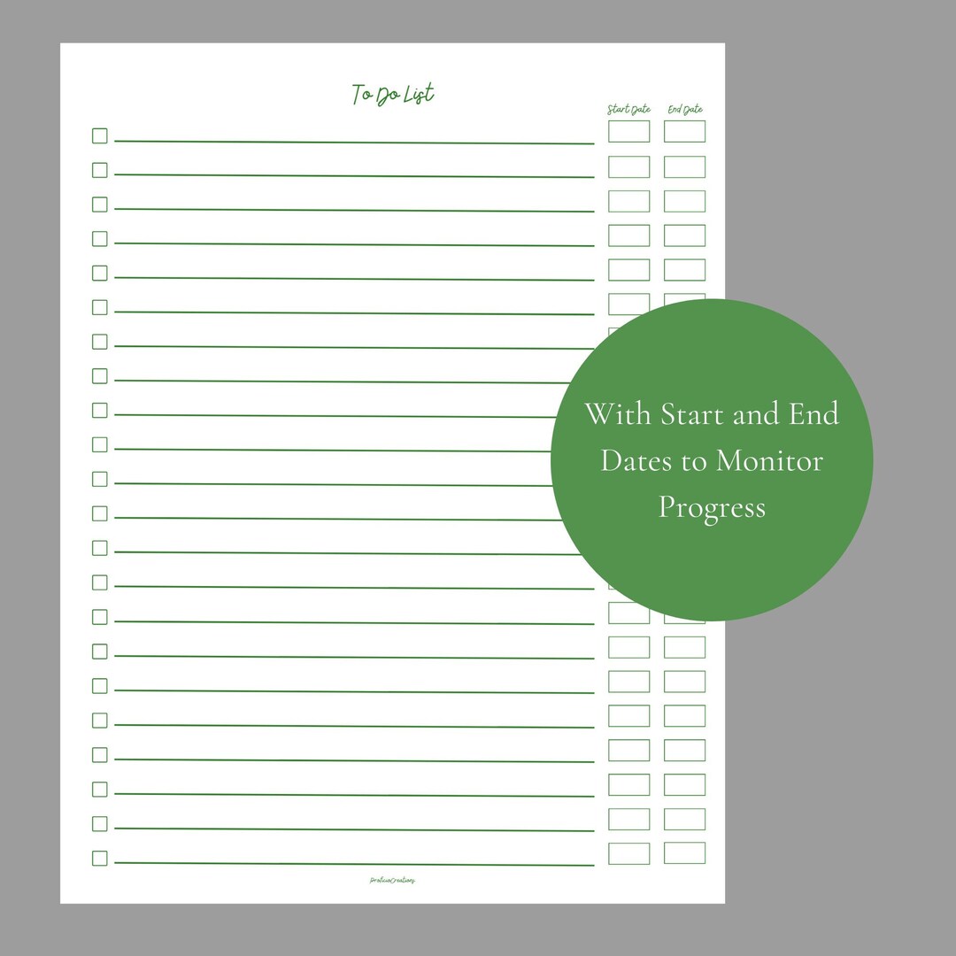 Printable Digital to Do List - Green - Etsy