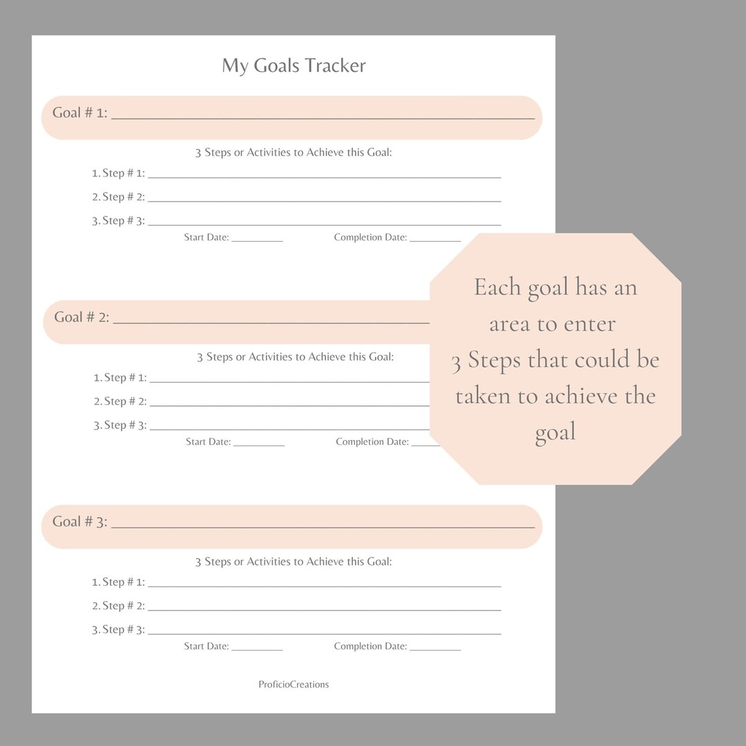 My Goals Tracker: Self-help Personal Growth Self-improvement - Etsy