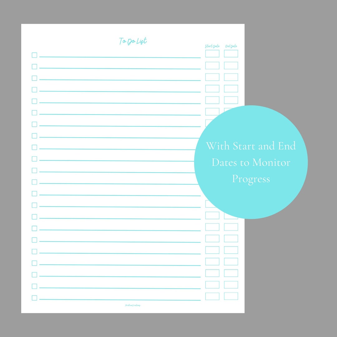 Printable Digital to Do List - Teal Sea Green - Etsy