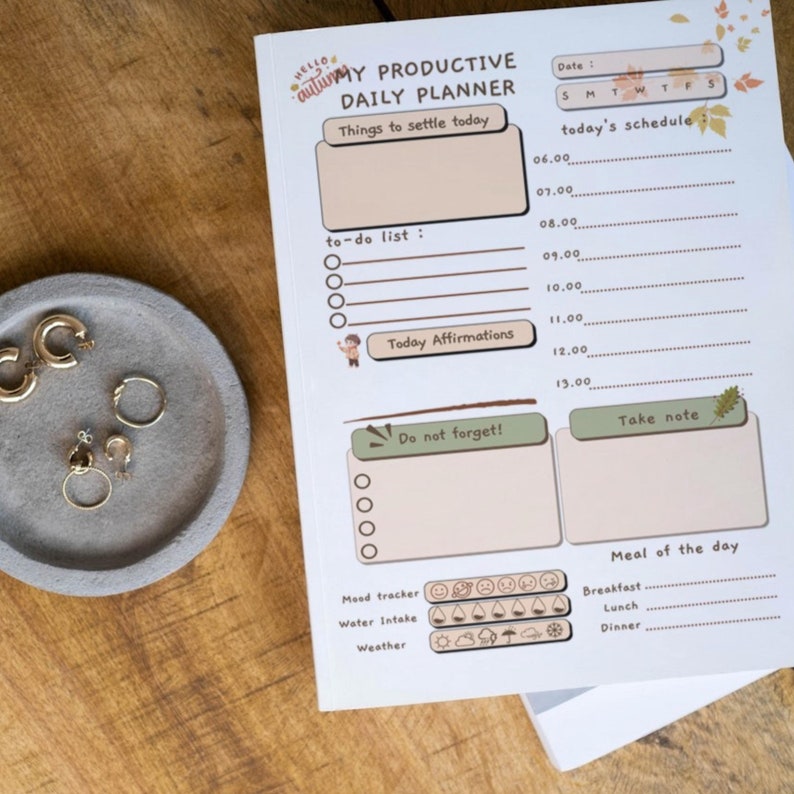 Daily Planner Printable Minimal, Daily Student Planner Printable ...