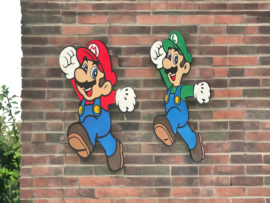 Mario - Mario Bros Wooden Display - Etsy