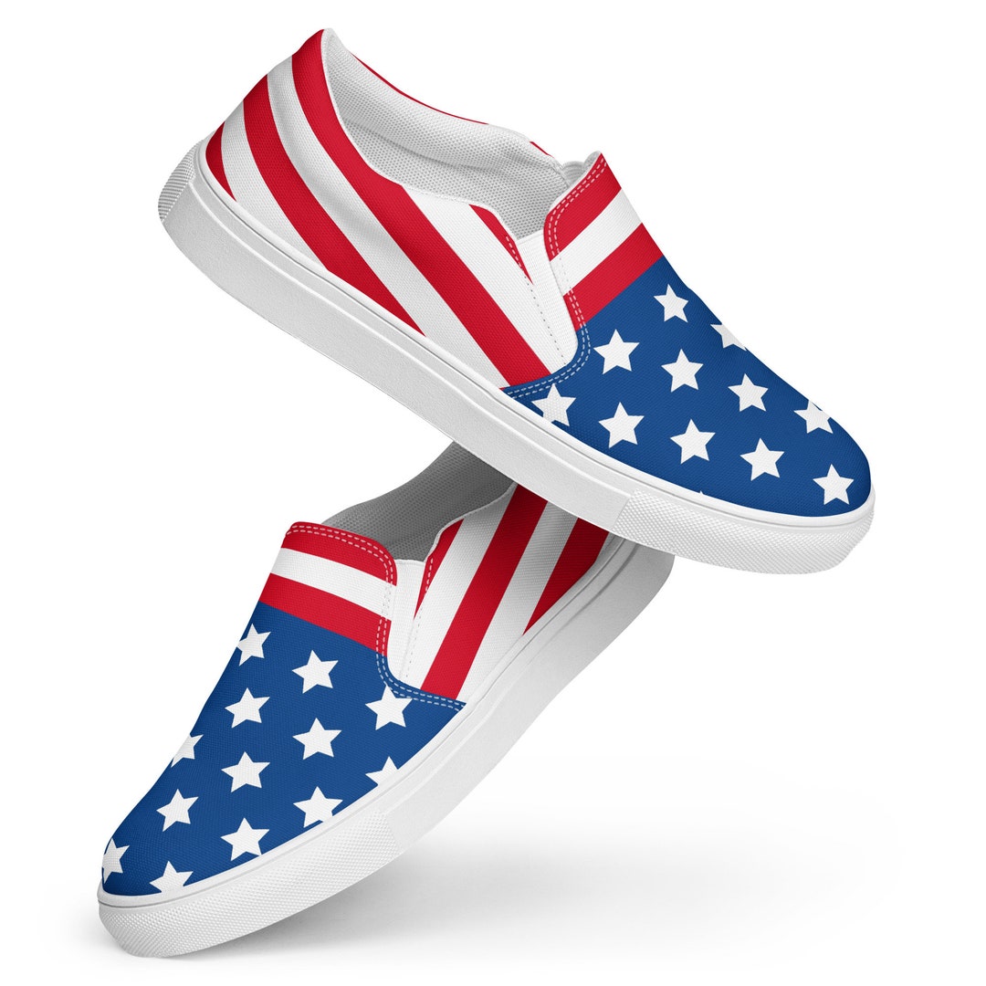 American Flag Men’s Slip-on Canvas Shoes - Etsy