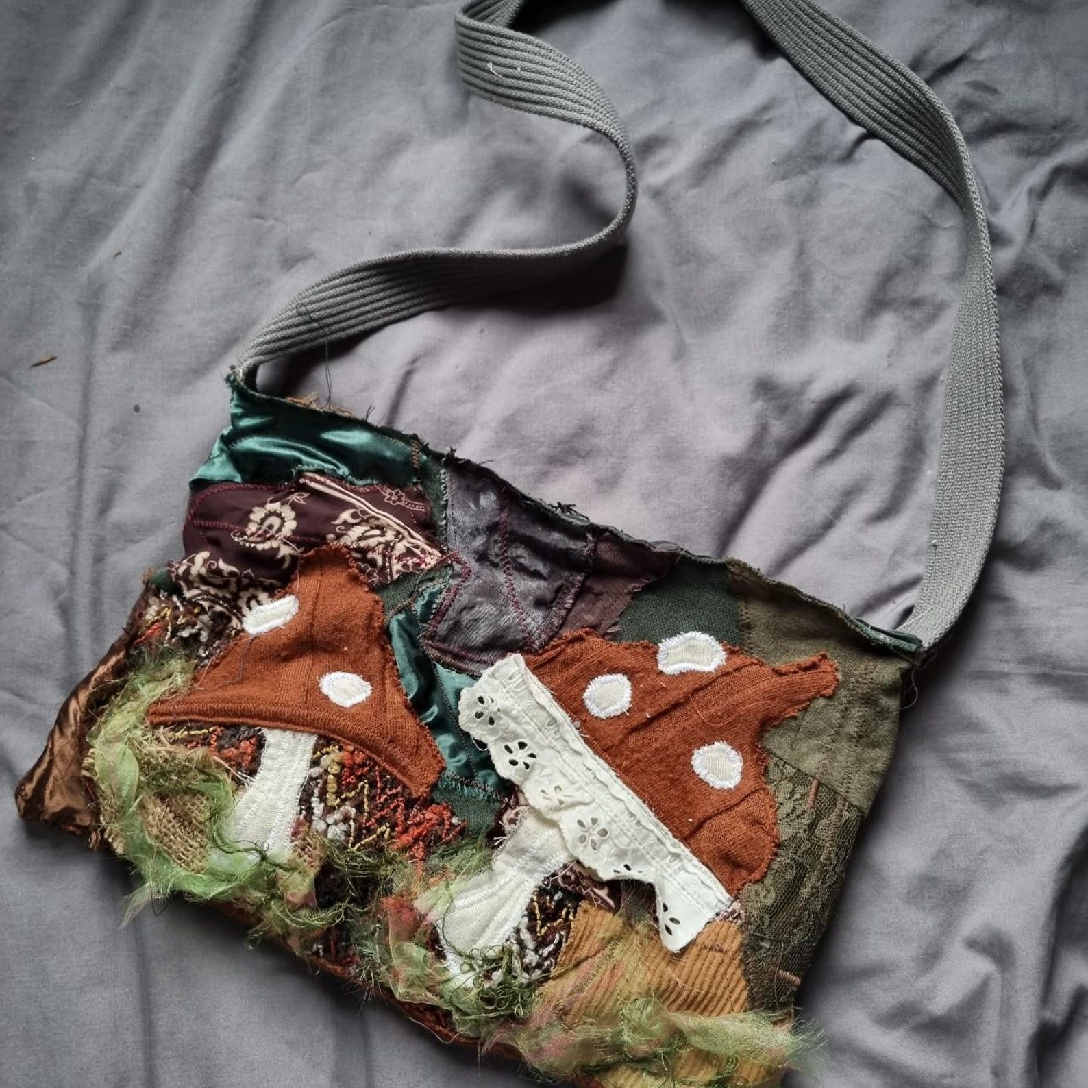 Handmade Mushroom Toadstool Woodland Forest Themed Patchwork Bag ...